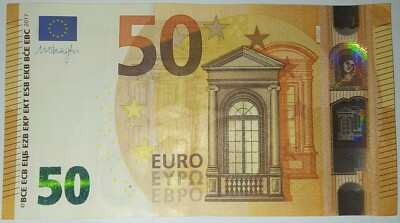 Rare 50 Euro Banknote with Four 1's (4 Aces) in the serial number "1111 ...