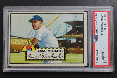 Cass Michaels (d.1982) Autographed 1952 Topps #178 Signed Vintage Card ...