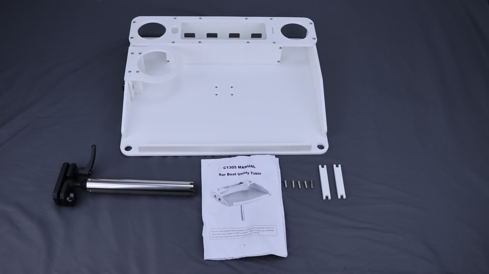 Utility Boat Table w/Rod Holder Mount Portable Boat Caddy Organizer ...