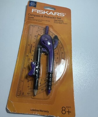 FISKARS Compass & Protractor Set - Lavendar | eBay