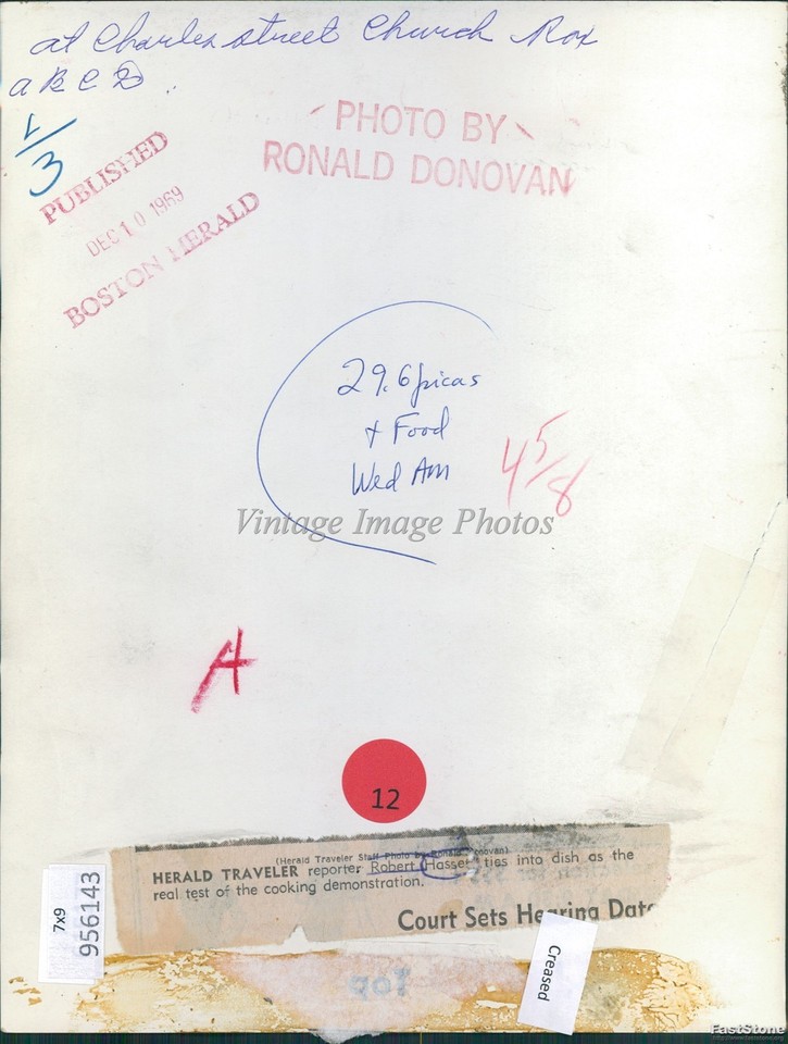 1969 Boston Charles Street Robert Hasse Cooking Demonstration 7X9 ...