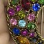 Vintage Weiss Pin Brooch Multi Color Rainbow Rhinestone Crescent ...