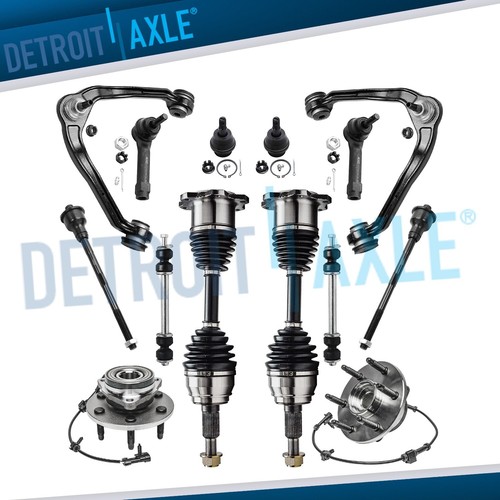 4WD Front CV Axles Wheel Hubs Control Arms Kit for Tahoe Escalade Yukon ...