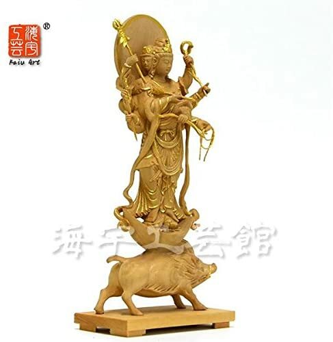 kaiu art Marishiten Standing Statue Wood carving Buddha Marīci H135mm ...