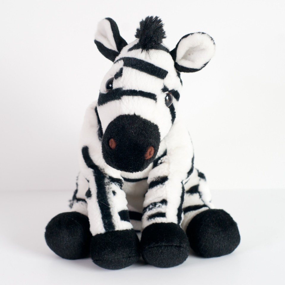 Wild Republic Zebra Realistic Plush Stuffed Animal 12" Plastic Pellets ...