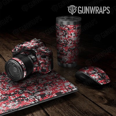 Universal Sheet Digital Red Tiger Camo Gun Wrap Matte USA (15in x 59in ...