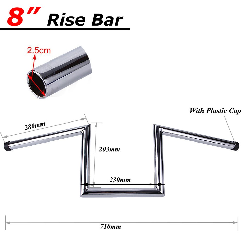 Motorcycle Drag Z-Bars 1"inch Handlebar for Harley Bobber Softail Dyna ...