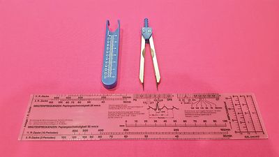 Blue Deluxe ECG EKG Electrocardiograph Caliper Compass + Ruler New ...