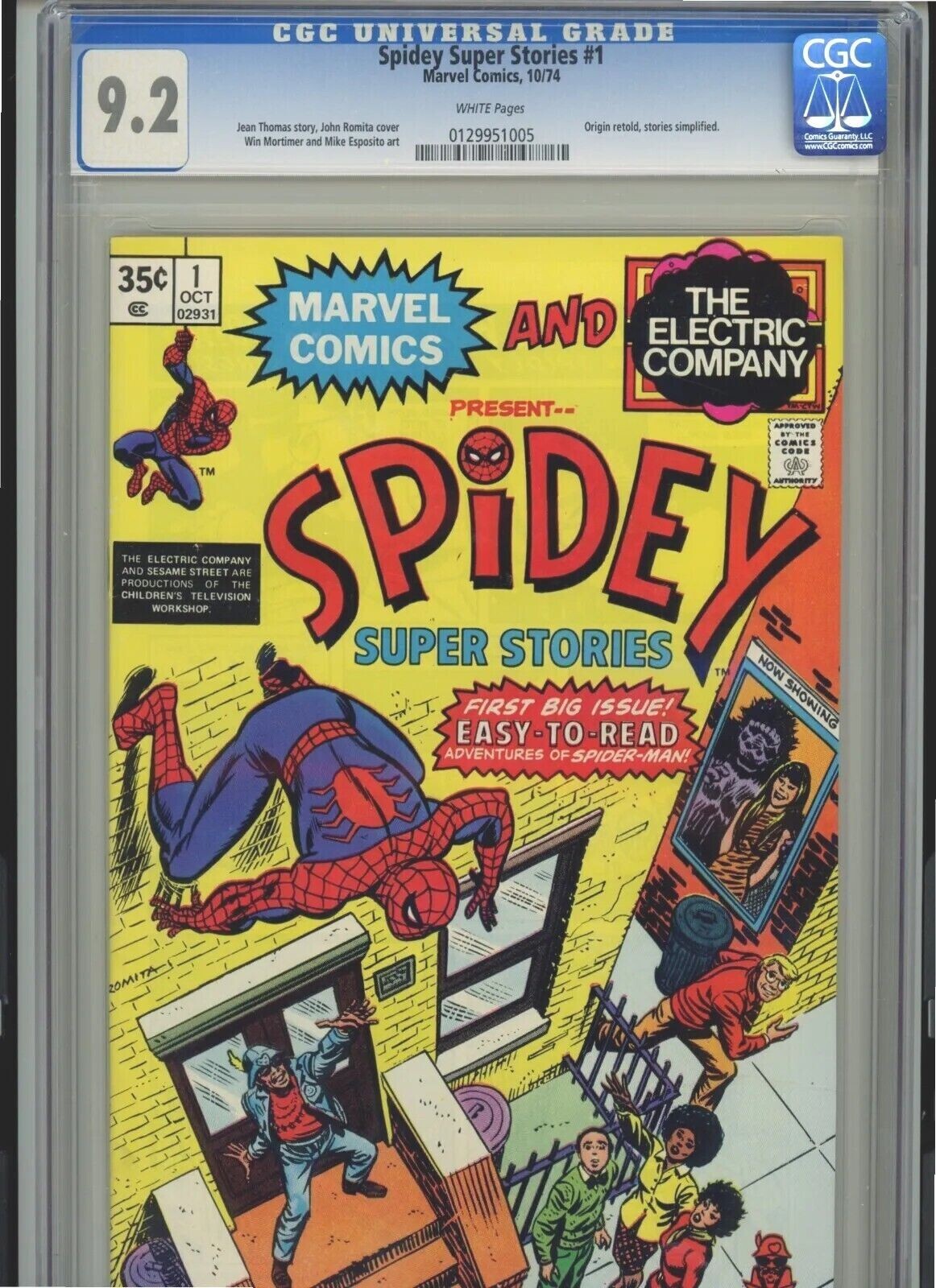 Spidey Super Stories 1 CGC 9.2 NM- Electric Company 1974 Marvel Electro ...