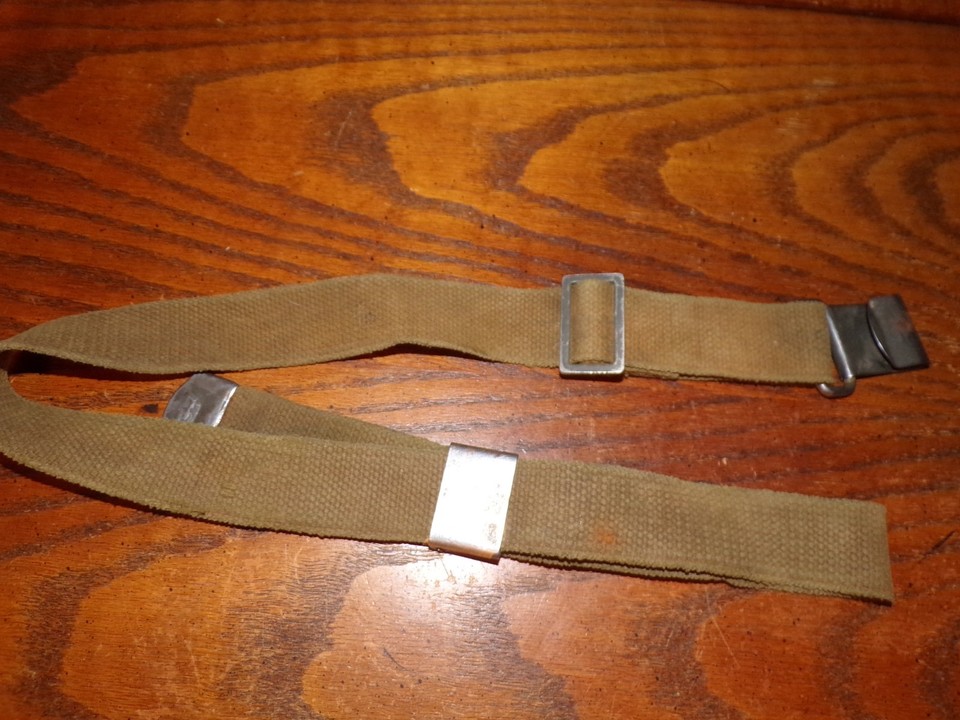 Danish military M1 Garand rifle sling OD dirty and rusty metal stains ...
