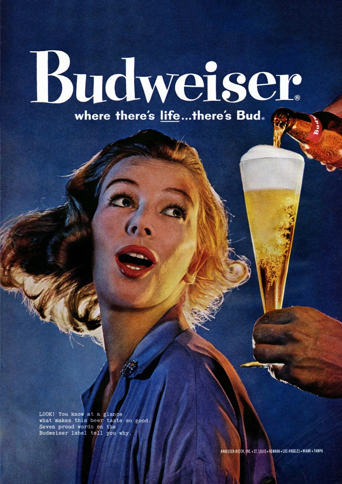 Vintage Drinks Advertisements Beer Budweiser Girl Poster Art Print | eBay