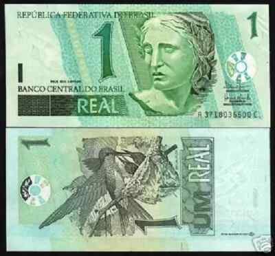 Brazil 1 REAL P-251 ND 2003 Brazilian HUMMINGBIRD UNC World Currency ...