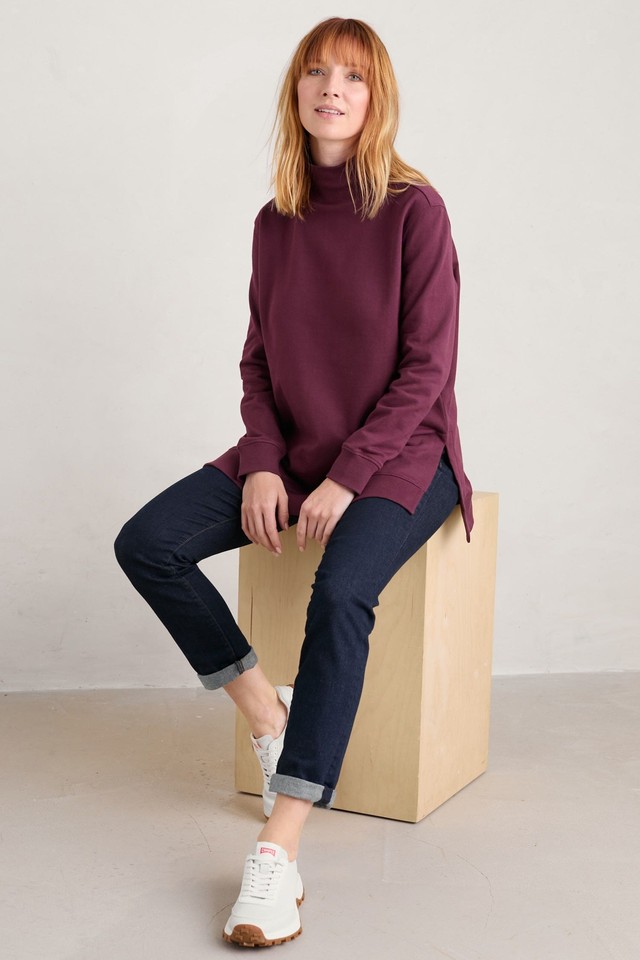 Seasalt Women's Sweatshirt - purple Bremble Organic Cotton Turtleneck ...
