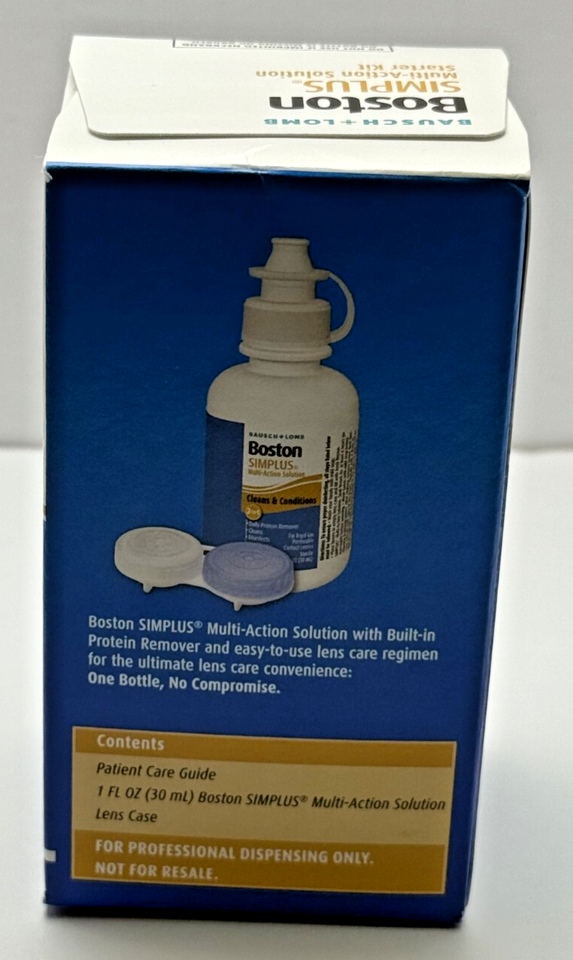 BAUSCH + LOMB BOSTON SIMPLUS MULTI-ACTION SOLUTION STARTER KIT - NEW ...