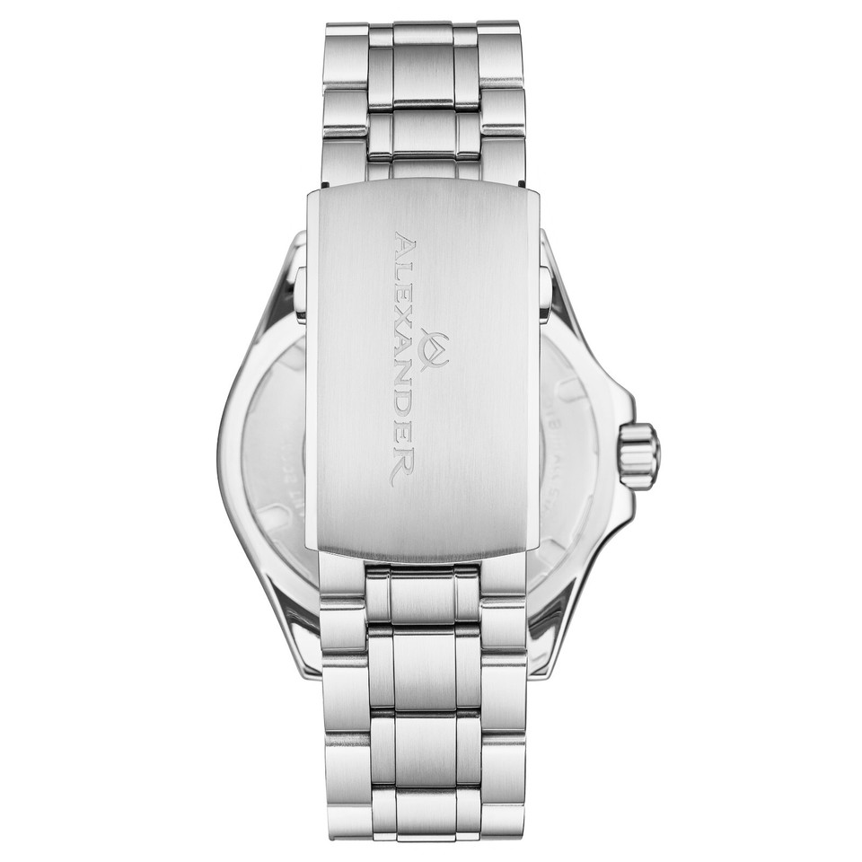 Alexander Men's Swiss Made Quartz Divers Slim Profile Stainless Steel ...