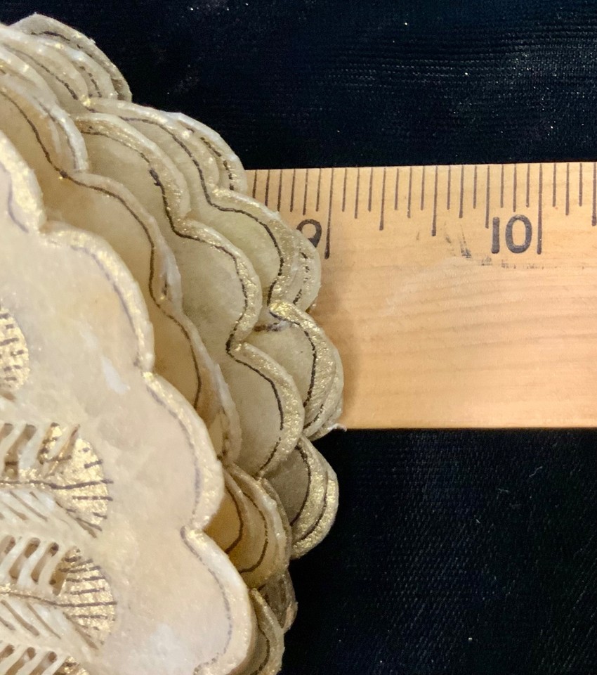 Antique Lady’s Fan Pierced Vellum Gold “Monture” Gilded Gold Dutch ...