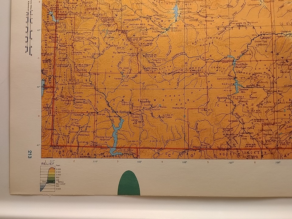 Vintage WYOMING Atlas Map from a 1967 Mid-Century Modern World Book ...