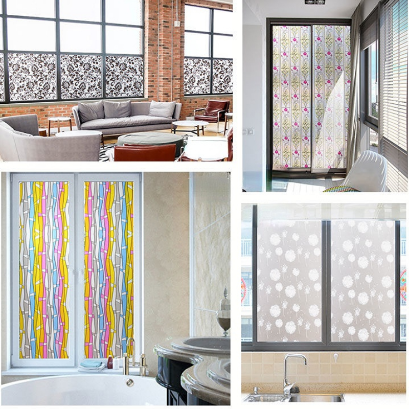 3D Privacy Static Cling Window Film Stained Home Glass Sticker Living ...