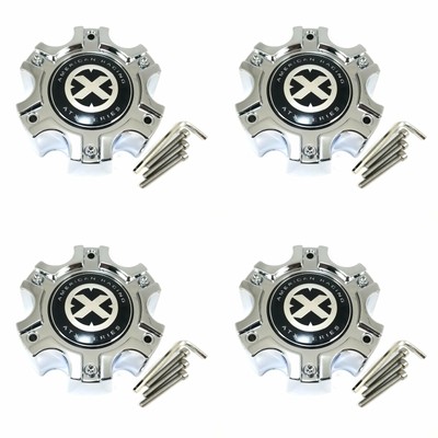 4 ATX Series Chrome Wheel Center Hub Caps for 6Lug AX188 Ledge | eBay