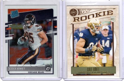 2020 PANINI/LEGACY CHICAGO BEARS COLE KMET OPTIC &LEGACY TWO ROOKIE ...