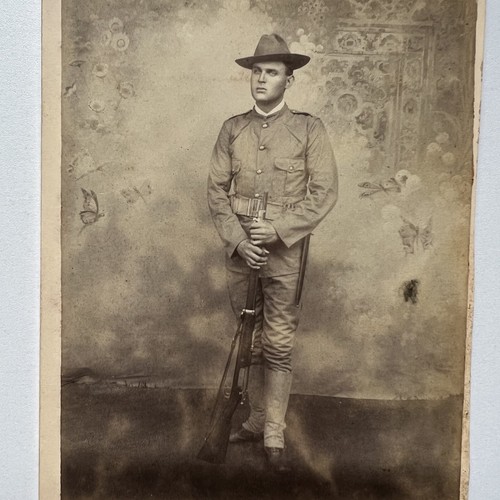 Antique Cabinet Card Photograph Man Soldier Spanish American War Rough ...