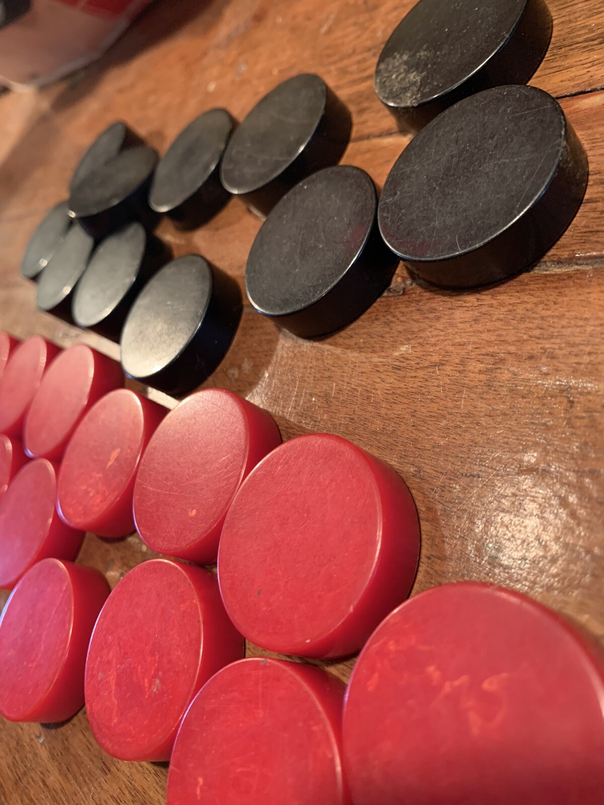 Lot 25 Vintage Swirl Oxblood Red And Black Catalin Bakelite Backgammon ...
