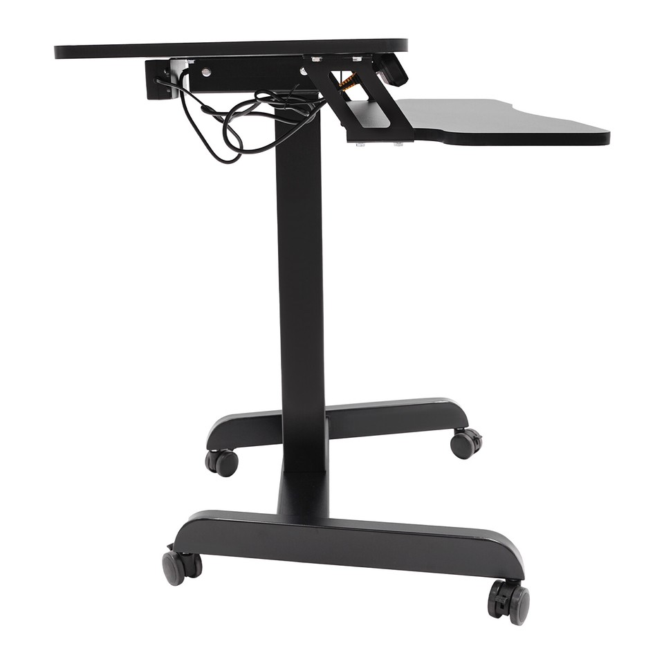 Black Rolling Electric Podium Desk Height Adjustable with Wheels for ...