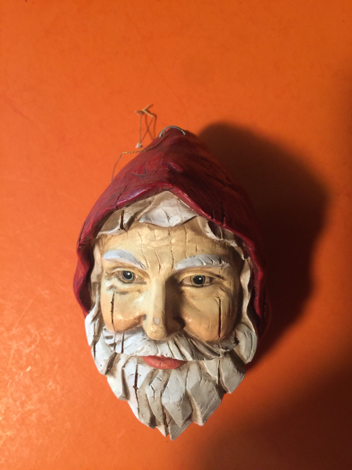 Vintage Hand Carved And Painted Resin Santa Father Christmas Tree ...