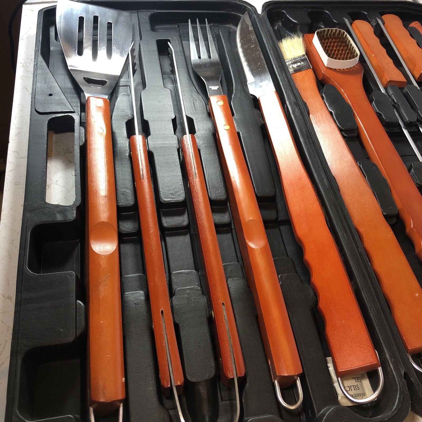 Chefmaster BBQ Tool Set Grill Camping Picnic Cooking WOODEN 19Pc with ...