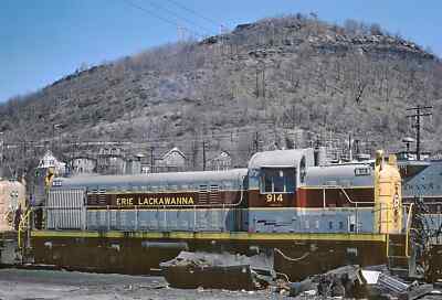 Erie Lackawanna 914 (RS-3) at Port Jervis, NY on April 25, 1970 8 x 10 ...
