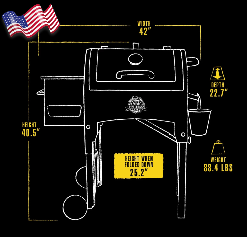 Pit Boss 340 Sq Portable Tailgate Camp Pellet Grill with Folding Legs ...