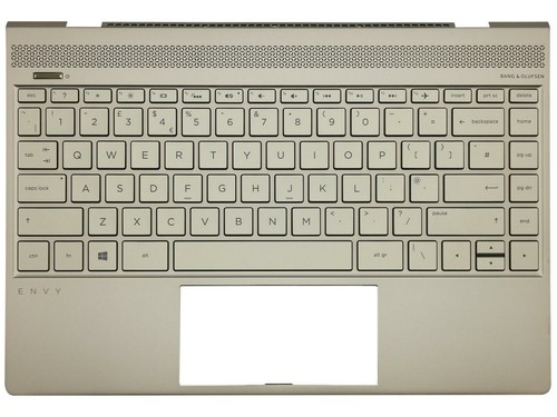 Genuine HP Envy 13-AD Palmrest Cover Keyboard UK Silk Gold Backlit ...