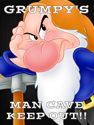 Grumpy's Man Cave, Retro metal Sign/Plaque, Gift 10" x 8" Large | eBay