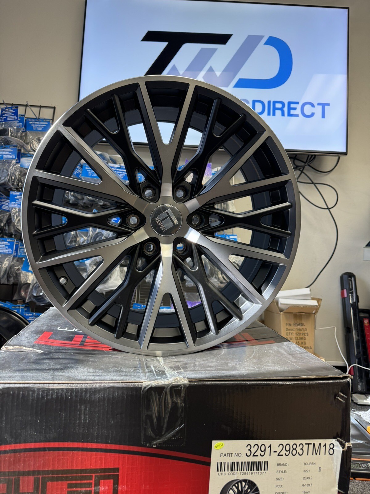 (Set of 4) Touren TR91 20x9 6x5.5" +18mm Black/Tint Wheels Rims 20 ...