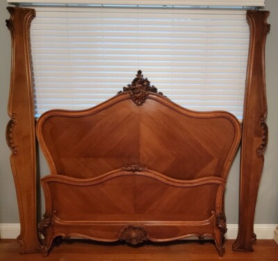 Antique Rococo French Louis XV Style Carved Wood Double Bed | eBay