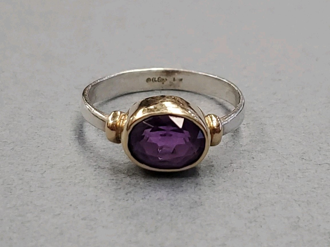 Designer Ed Levin Sterling Silver & 14K Gold Modernis… - Gem