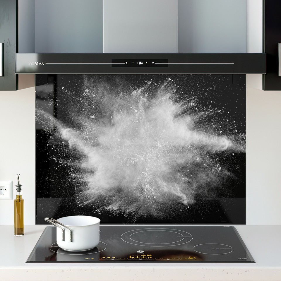 Glass Splashback Kitchen Tile Cooker Panel ANY SIZE Whiter Powder ...