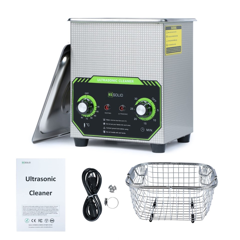 U.S. Solid Mechanical Ultrasonic Cleaner 2L 0.5gal 40KHz Stainless ...