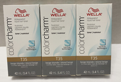 New Wella Color Charm T35 Beige Blonde 3-PACK Hair Toner, 1.4 oz | eBay