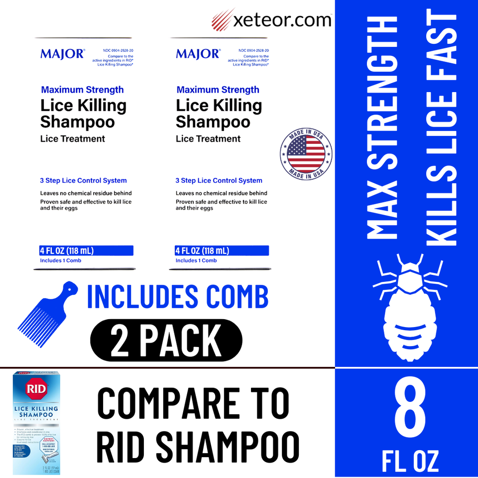 Lice Killing Shampoo – 8 fl oz | Major Max Strength – Compare to RID ...