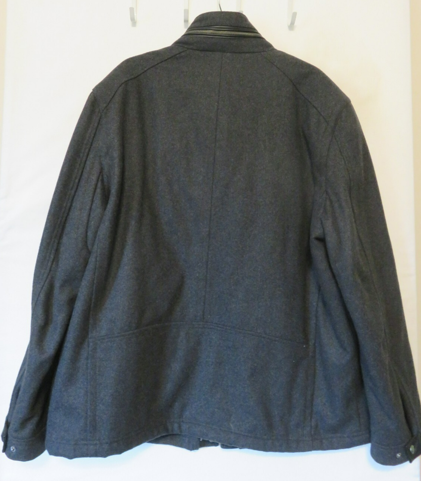 MINT! Cole Haan Signature Wool Coat Men's XXL-2XL Gray/Quilted Zip ...