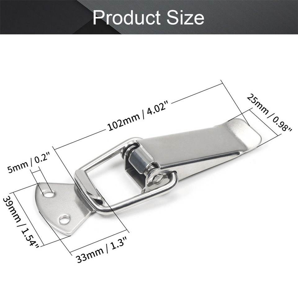 56-120mm Length Spring Loaded Draw Toggle Latch Catches Hasp Stainless ...