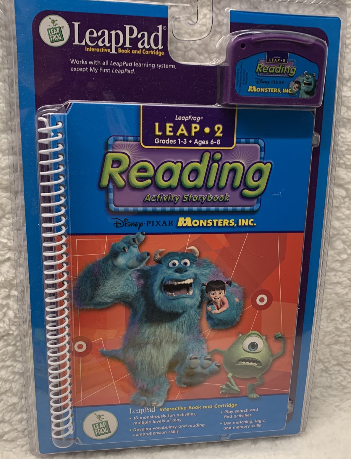 LeapFrog Leap 2 Reading Disney Pixar Monsters Inc Book and Cartridge ...