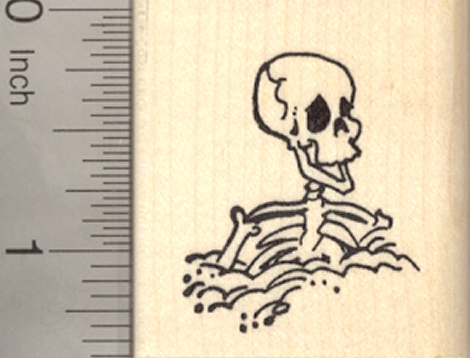 Halloween Skeleton Rubber Stamp, Buried up to Chest, Día de Muertos ...