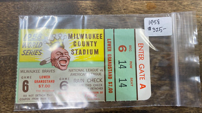 1958 World Series Game 6 Ticket New York Yankees Vs Milwaukee Braves | eBay