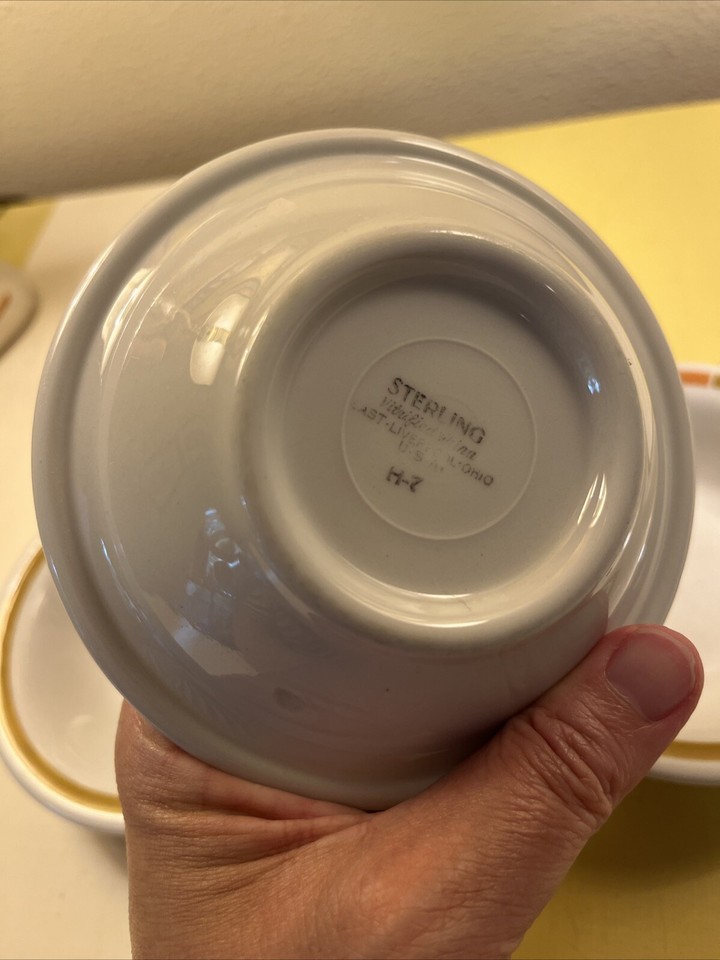 Vintage Sterling China Restaurant Ware 4 Sauce Dessert Bowls Orange ...