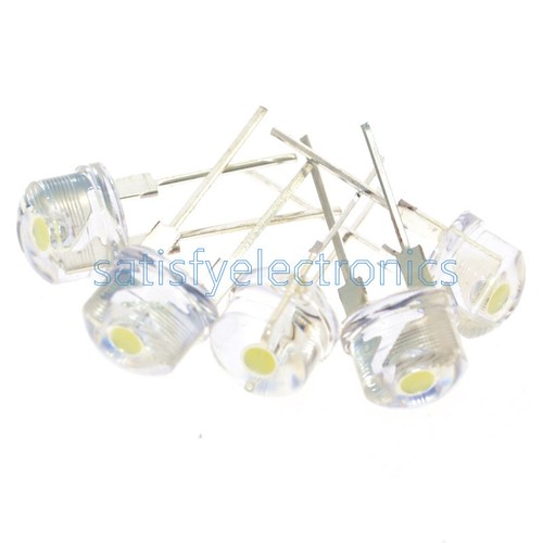50PCS 8MM Straw Hat 0.5W LED Light Emitting Diode White LED High Power ...