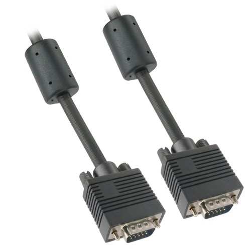 VGA Cable M-M 2M, Heavy Weight, Black, With Ferrite cores (chokes ...