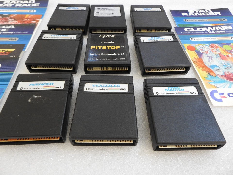 Commodore 64 C64 Cartridge Game Bundle Lot of 9 Cleaned / Tested ...