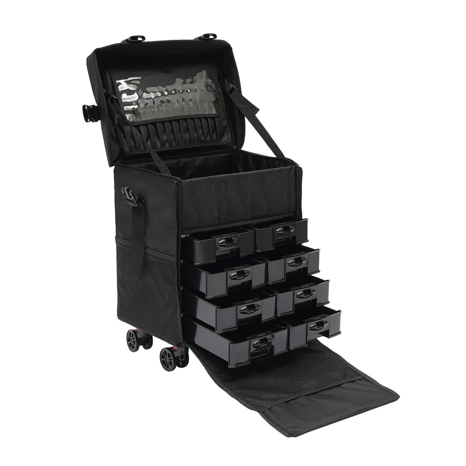 Makeup Case Professional Rolling Cosmetic Case with Drawers Travel ...